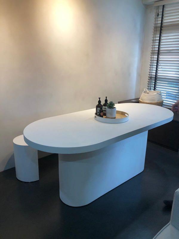 Custom gfrc table and bench, Furniture & Home Living, Furniture, Tables ...