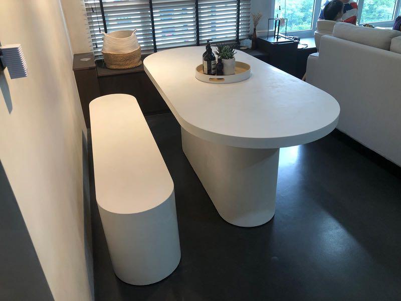 Custom gfrc table and bench, Furniture & Home Living, Furniture, Tables ...