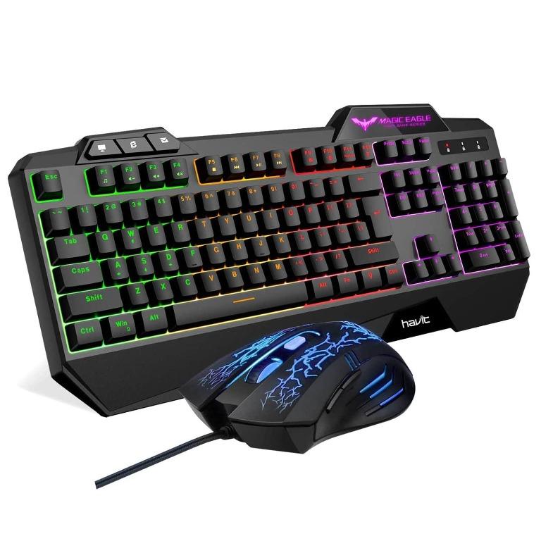 HAVIT Magic Eagle Gaming Keyboard and Mouse Combo (Rainbow Backlit ...