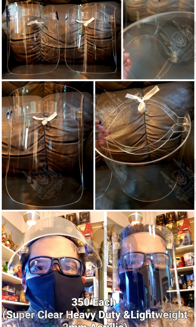 Heavy Duty Clear Acrylic Face Shield, Everything Else, Others on Carousell