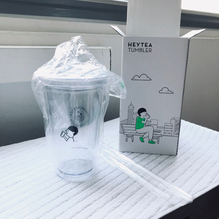 NEW Plastic 'HEYTEA' Tumbler Cup, Furniture & Home Living, Kitchenware ...