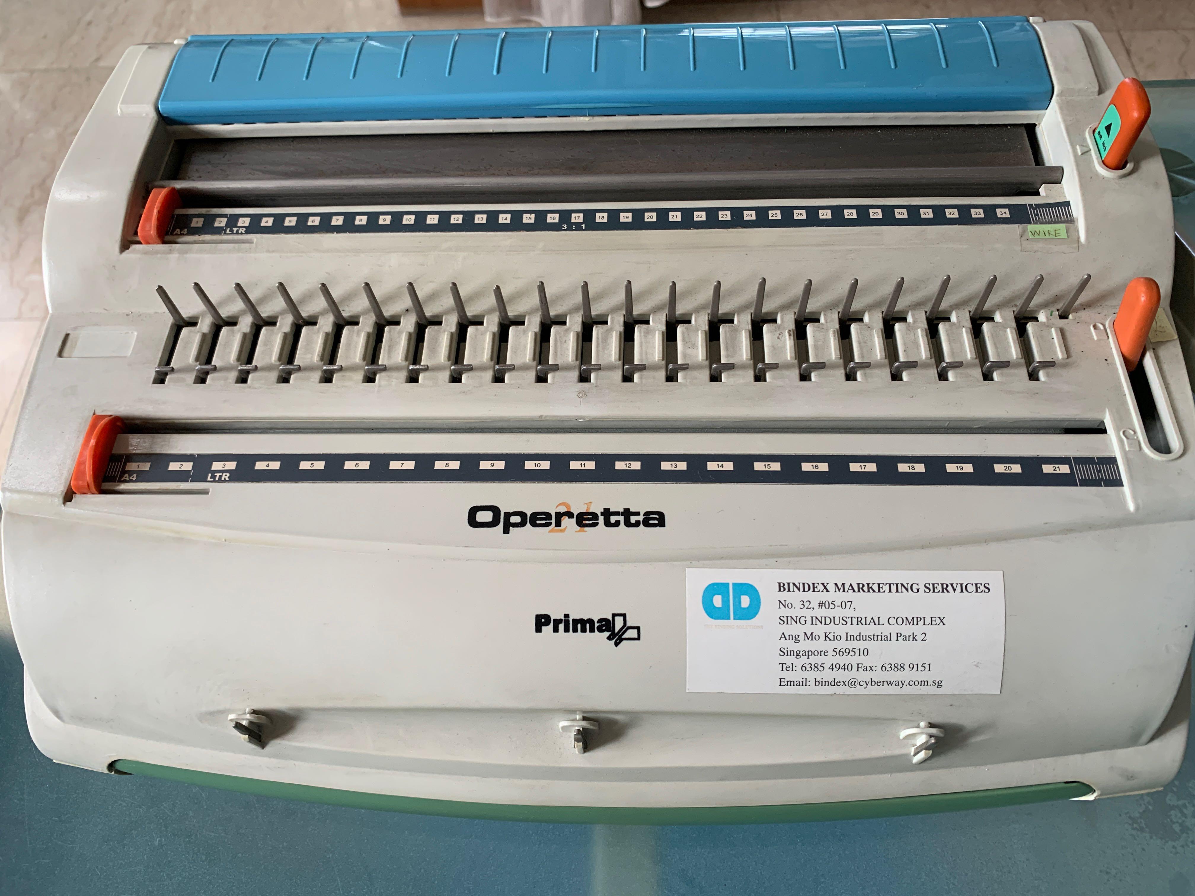 Operetta 21 binder machine, Hobbies & Toys, Stationery & Craft, Craft ...