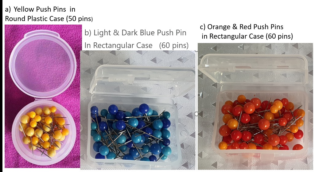 Plastic Round Head Push Pins for Memo Boards - Assorted , Books ...