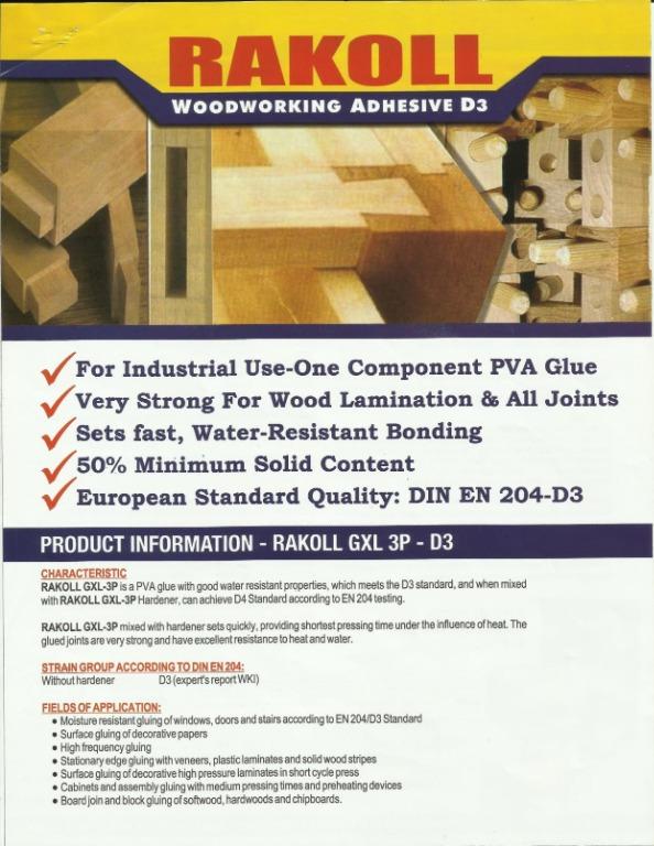 RAKOLL GXL 3P WOODWORKING ADHESIVE - 1 KILO, Everything Else, Others on ...