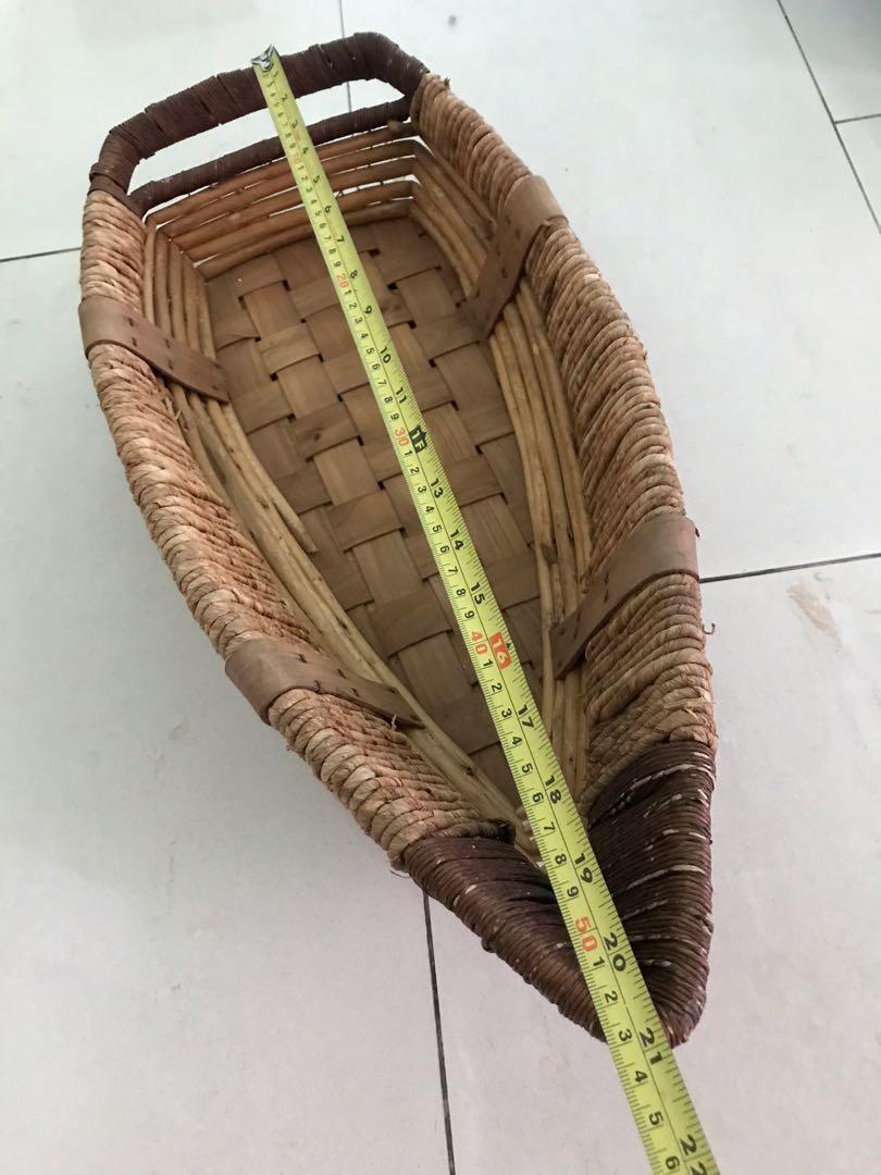 Rattan Basket boat shaped, Hobbies & Toys, Stationery & Craft, Craft ...