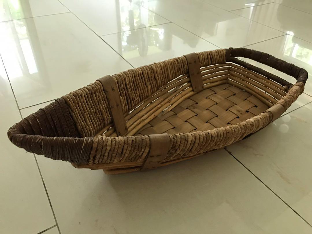Rattan Basket boat shaped, Hobbies & Toys, Stationery & Craft, Craft ...