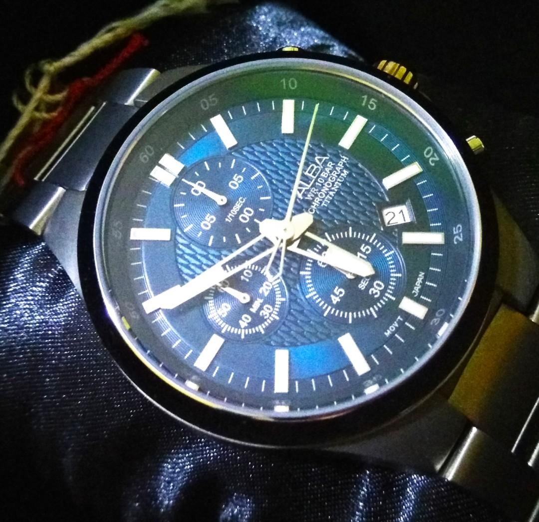 Seiko Alba Titanium Quartz Chronograph Watch, Men's Fashion, Watches ...