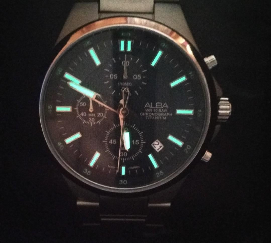 Seiko Alba Titanium Quartz Chronograph Watch, Men's Fashion, Watches ...