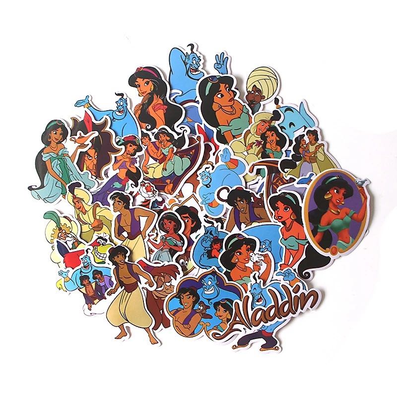 (Stickers) 35pc Aladdin Princess Jasmine Genie Thief Love Story Disney ...