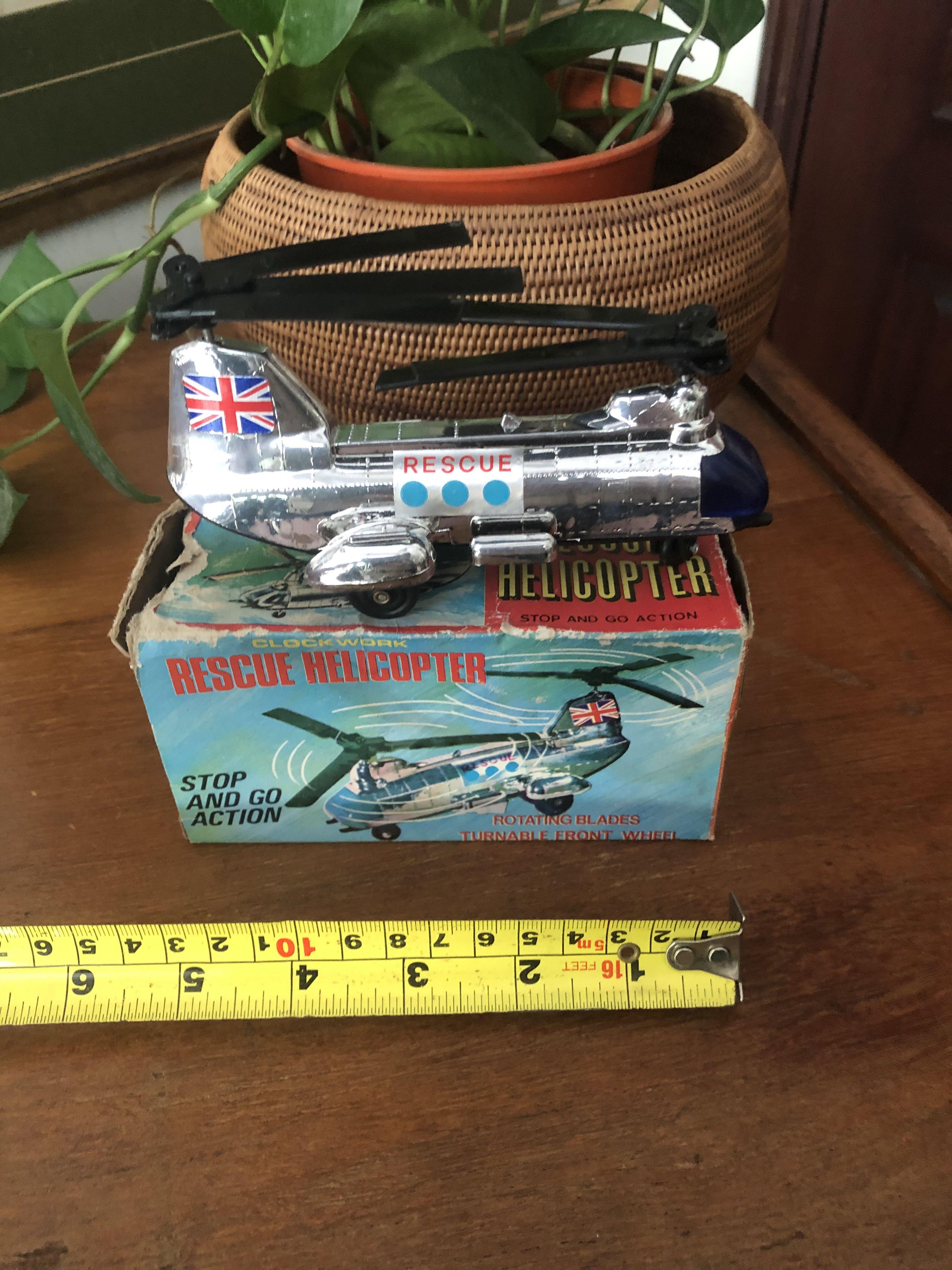 Vintage 1960s Marx Toys Clockwork Rescue Helicopter No 752 Issued 1960 ...