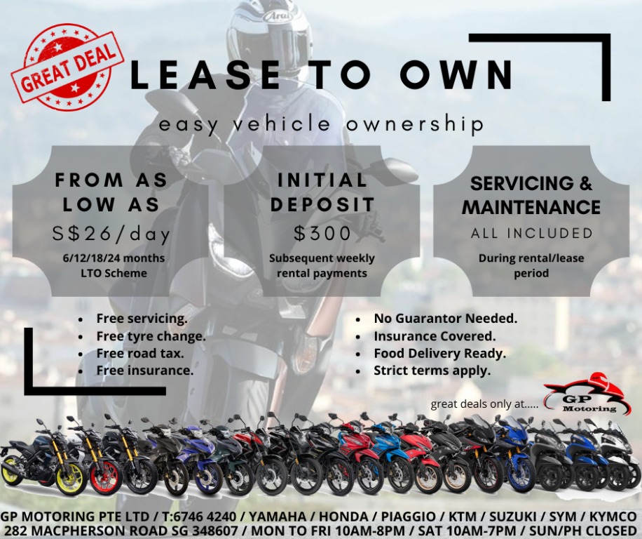 GP MOTORING Introducing our new Lease to own scheme!, Motorcycles ...