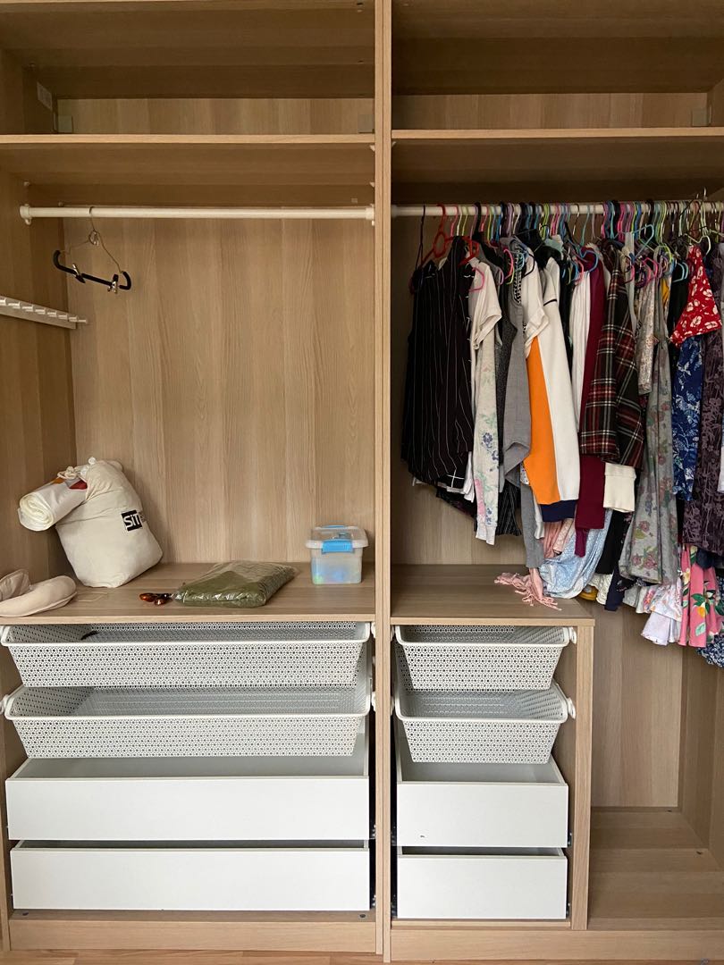IKEA PAX wardrobe with KOMPLEMENT drawers, Furniture, Shelves & Drawers ...