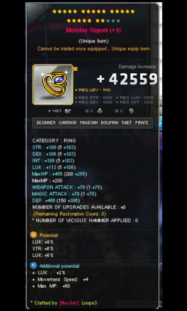 Maplesea Aquila Meister Signet, Toys & Games, Video Gaming, In-Game ...