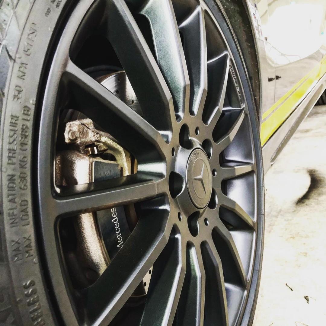 Mercedes A200 Rims , Back Emblem Bonnet Badge Dechrome Plastidip (Matte ...