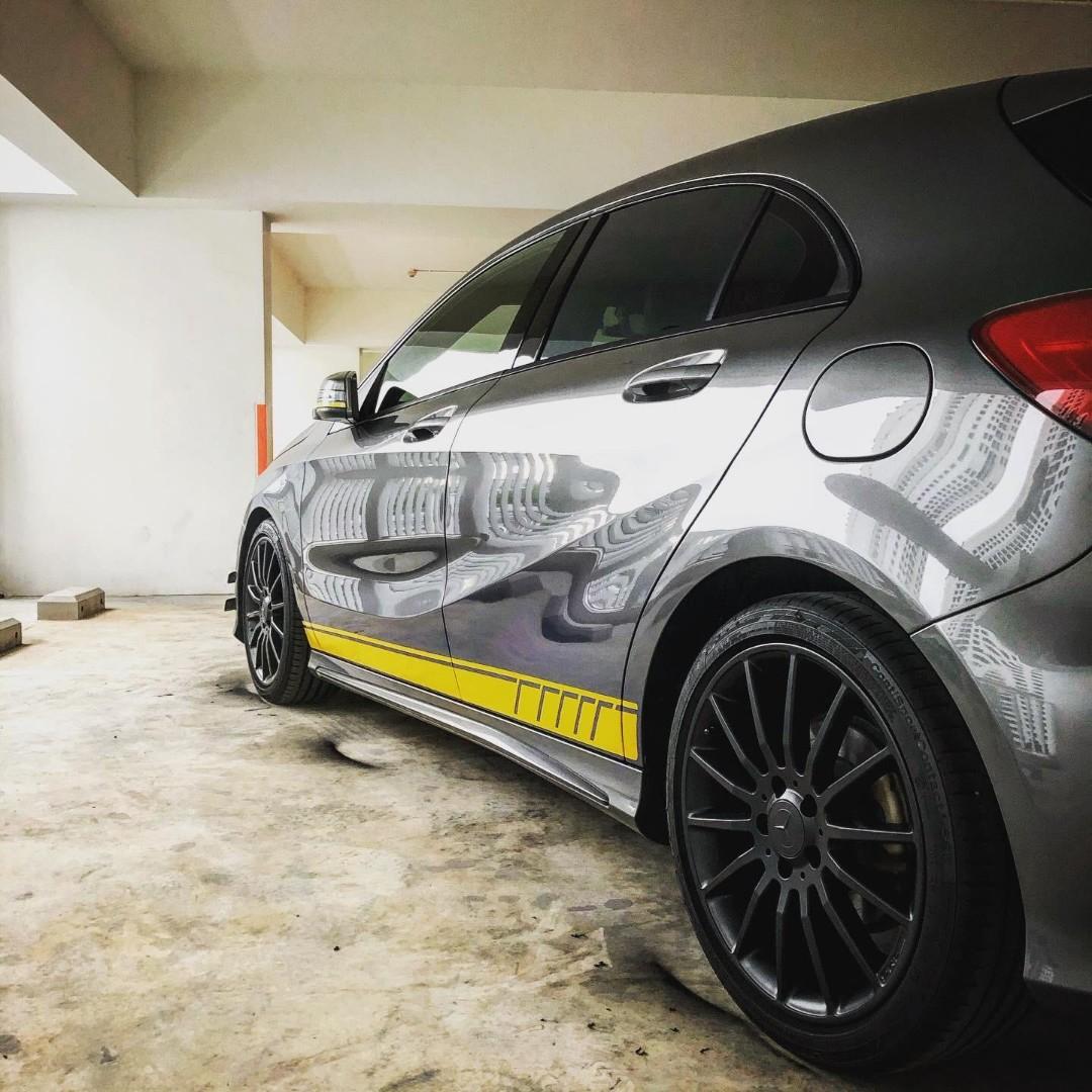 Mercedes A200 Rims , Back Emblem Bonnet Badge Dechrome Plastidip (Matte ...