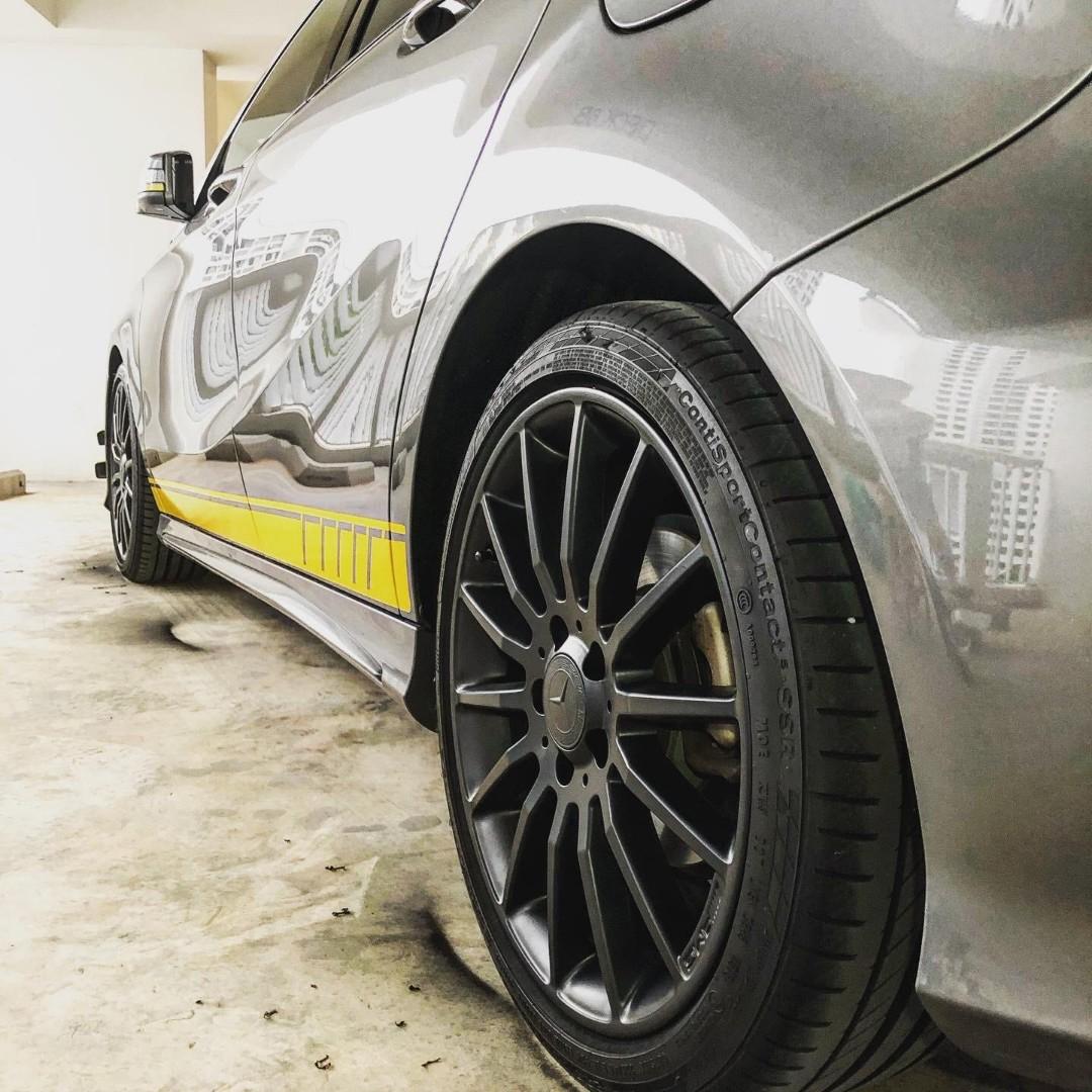 Mercedes A200 Rims , Back Emblem Bonnet Badge Dechrome Plastidip (Matte ...