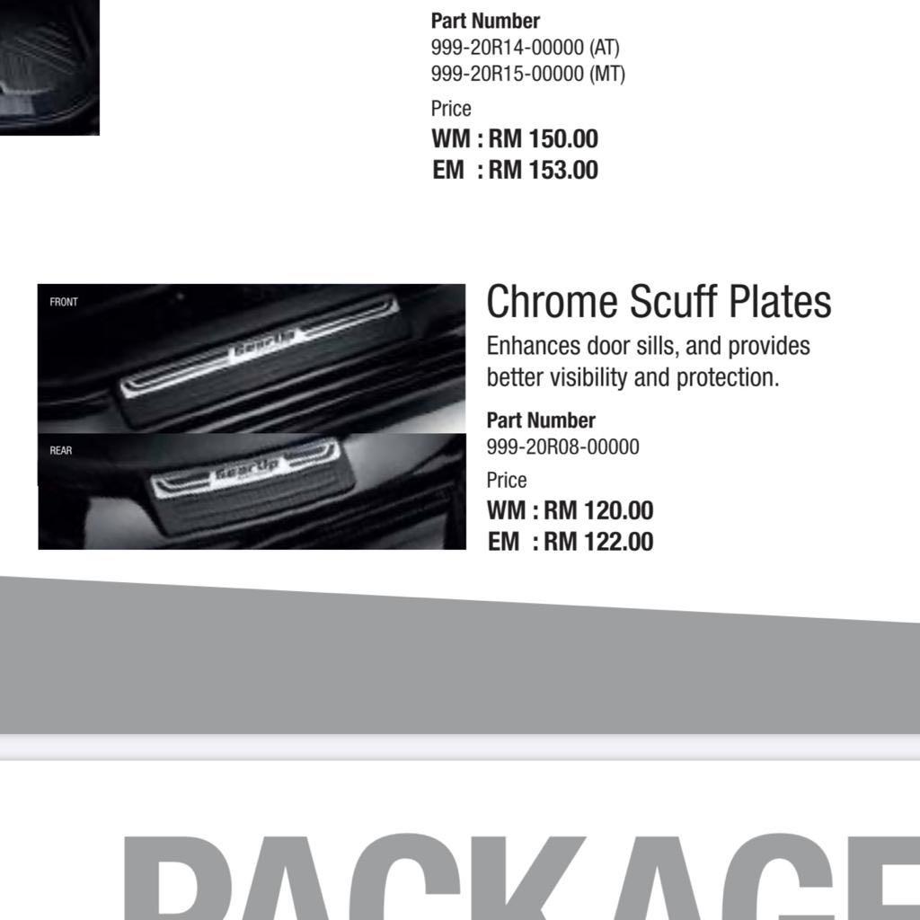 Myvi G3 Gear Up Chrome Scuff Plates, Auto Accessories on Carousell