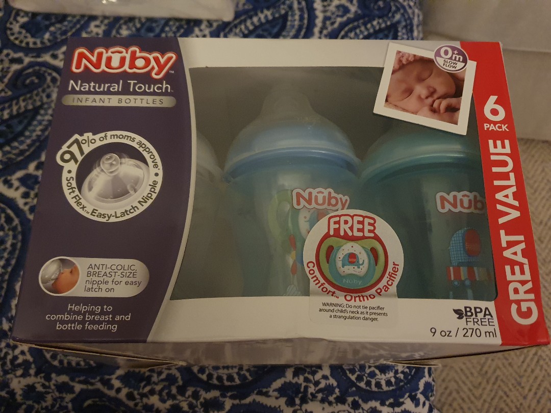 Nuby 6 baby bottle value set, Babies & Kids, Nursing & Feeding, Weaning ...
