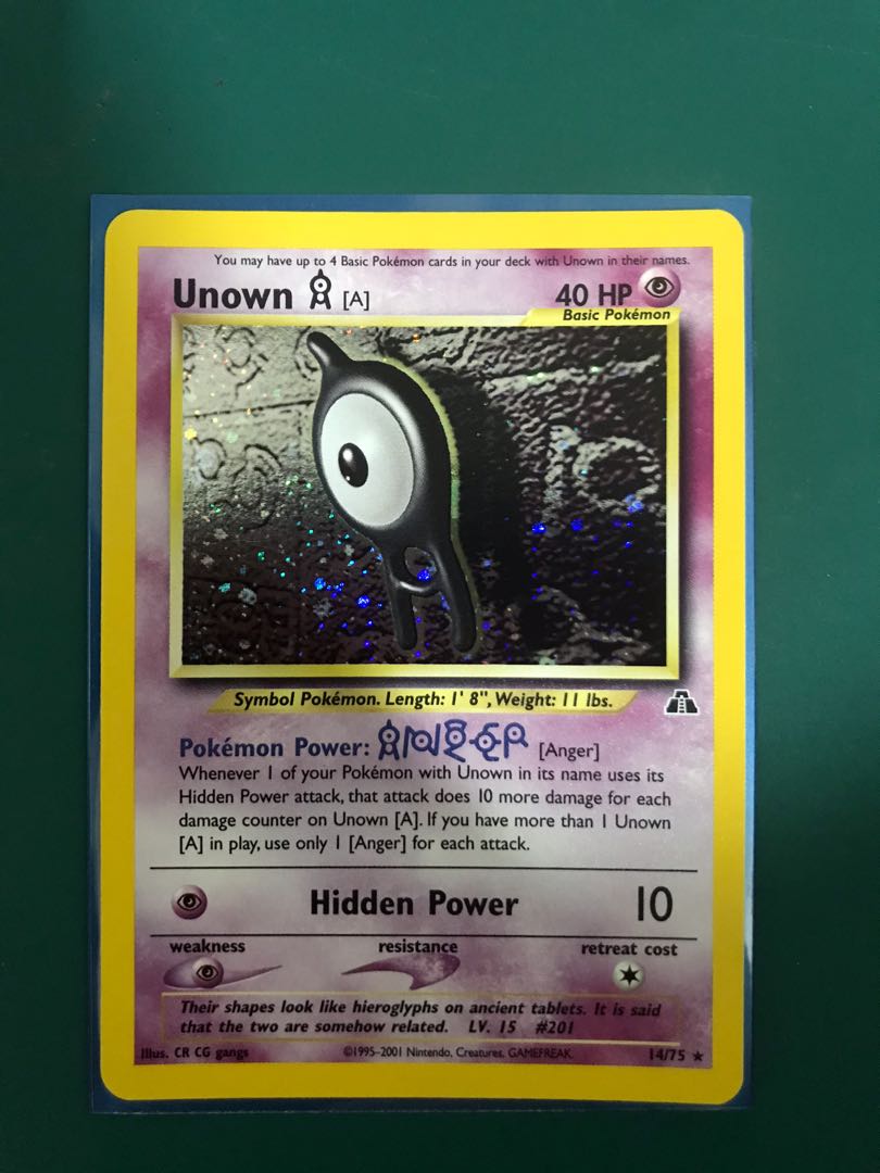 舊版pokemon card Unknown A, 興趣及遊戲, 玩具 & 遊戲類 - Carousell