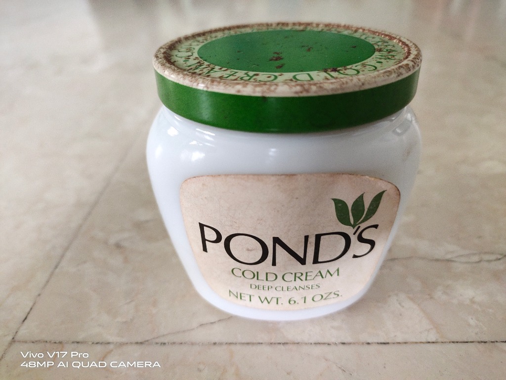Vintage Ponds Cold Cream Mike Glass Jar, Furniture & Home Living ...