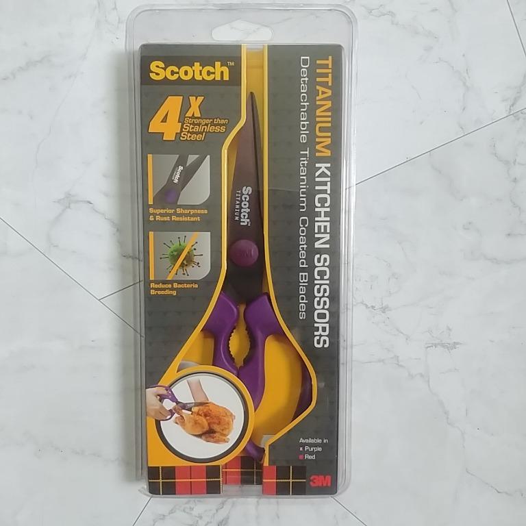 3M Scotch Titanium Kitchen Scissors - Detachable (Red)/(Purple ...