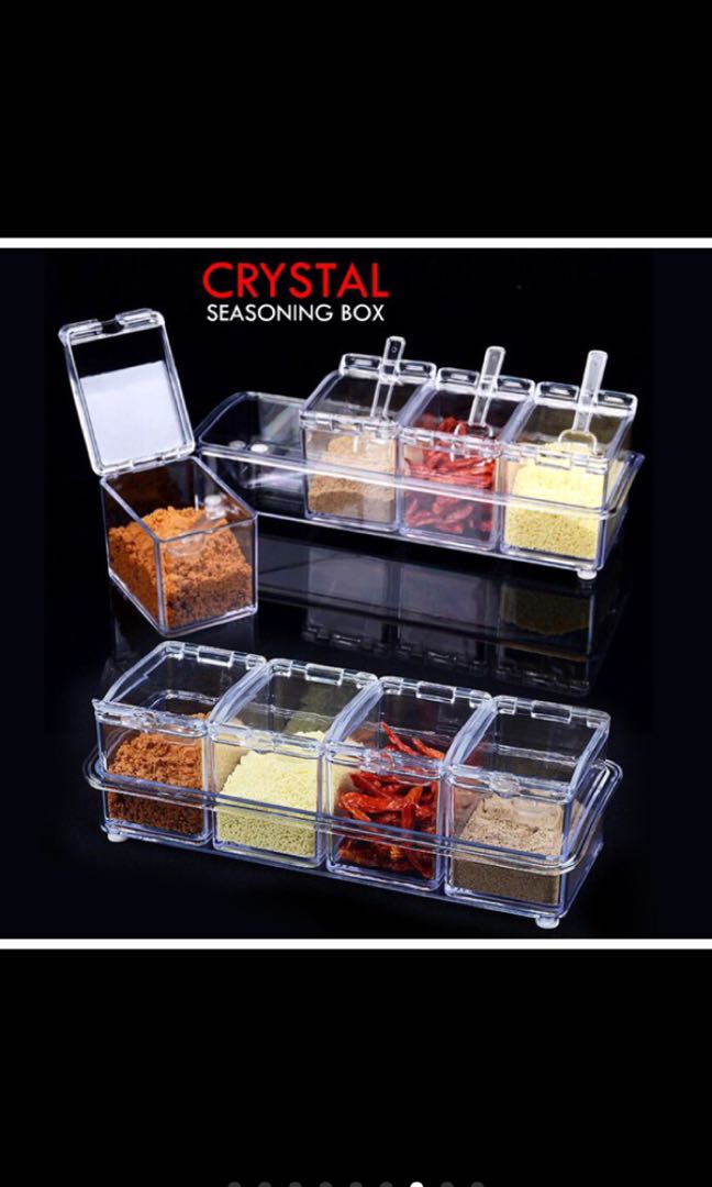Acrylic condiments container, Furniture & Home Living, Kitchenware ...