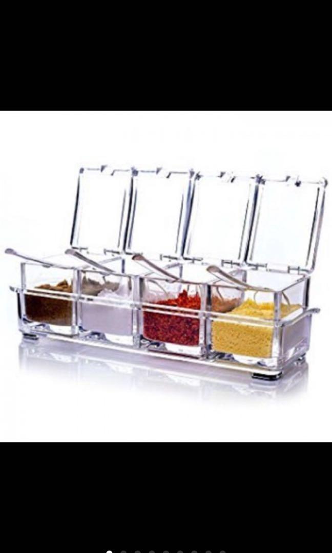 Acrylic condiments container, Furniture & Home Living, Kitchenware ...