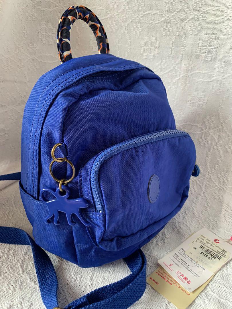 Authentic Kipling Blue Mini Backpack, Luxury, Bags & Wallets on Carousell