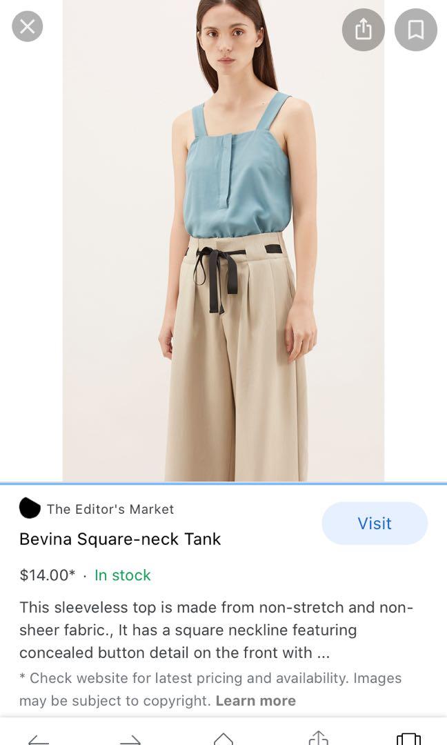 BNWT BEVINA TOP IN AZURE BLUE, Women's Fashion, Tops, Sleeveless on ...