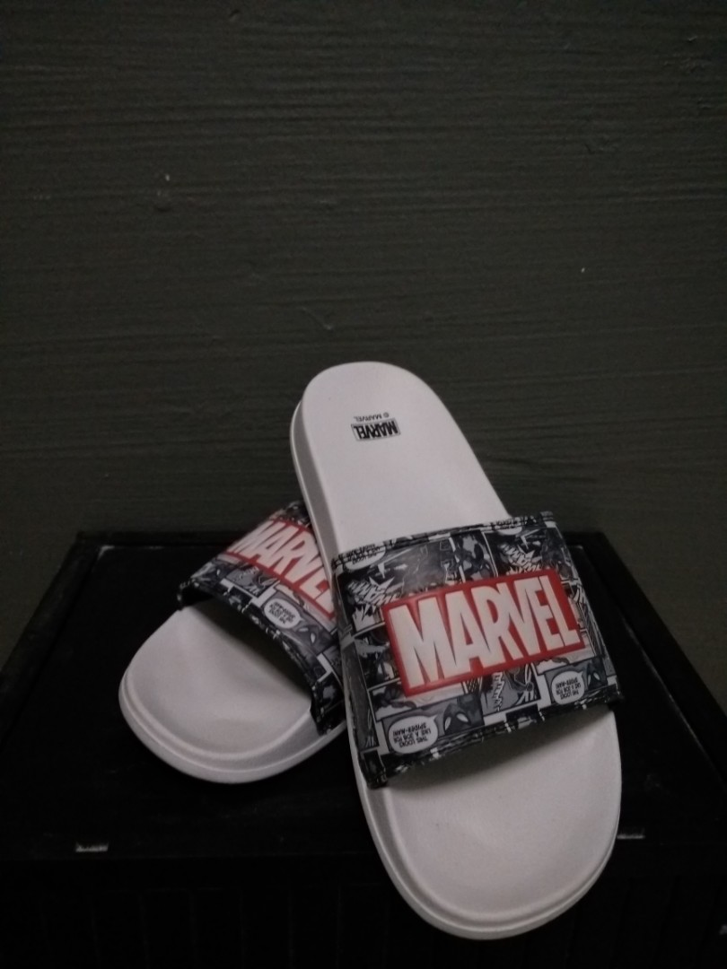 Marvel Sliders, Men's Fashion, Footwear, Flipflops and Slides on Carousell