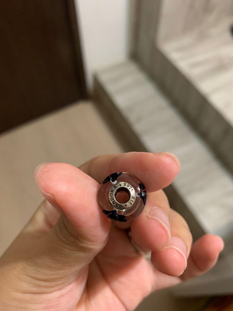 Pandora black cherry blossom murano glass charm, Women's Fashion ...