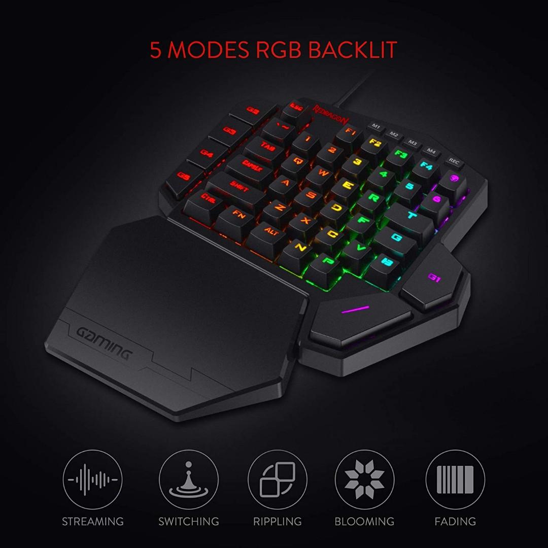 Redragon One-Handed RGB Mechanical Gaming Keyboard, Computers & Tech ...