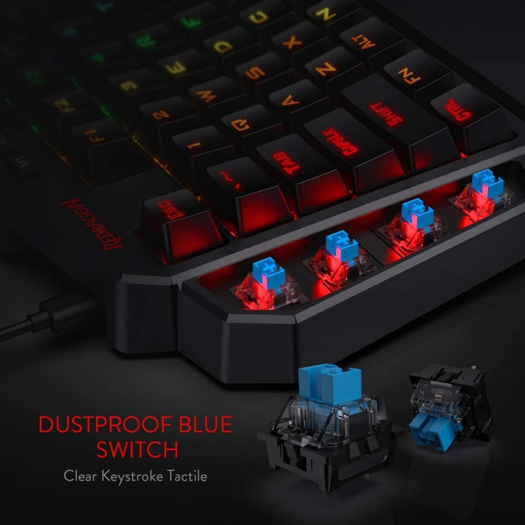 Redragon One-Handed RGB Mechanical Gaming Keyboard, Computers & Tech ...