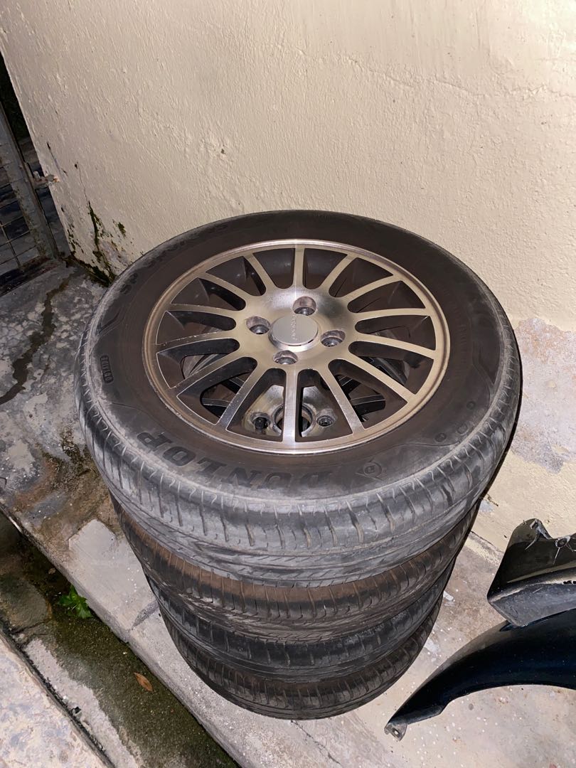 Rim JRD 14” PCD 4x100 with tyre, Auto Accessories on Carousell