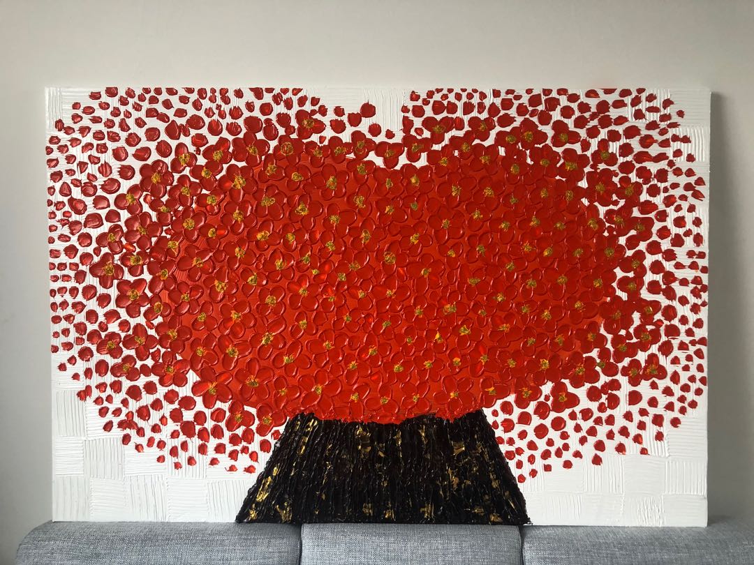 Sakura Acrylic Art Painting, Hobbies & Toys, Stationery & Craft, Art ...