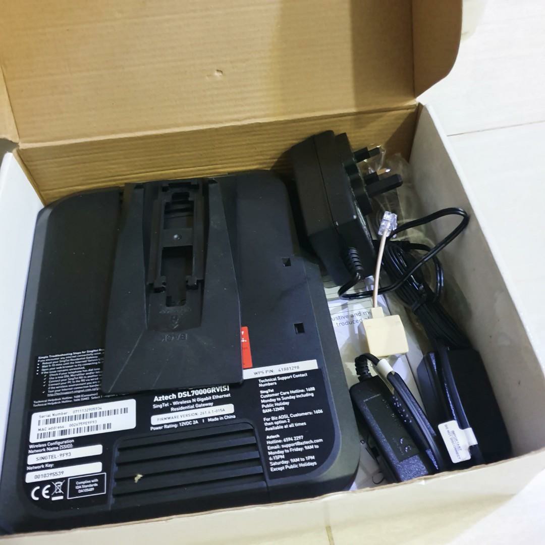 [BNIB] Singtel Aztech Wireless N Gigabit Ethernet Router DSL7000GRV(S ...