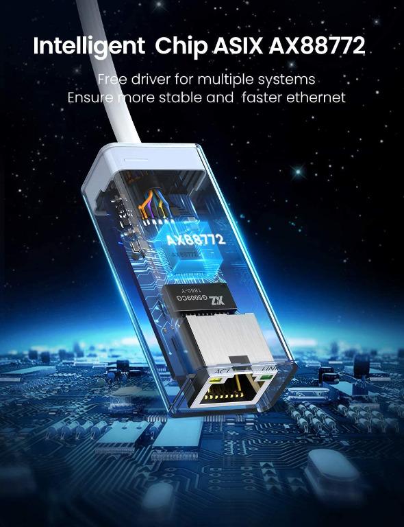 UGREEN Ethernet Adapter 網卡 USB 2.0, 電腦＆科技, 電腦周邊及配件, 電腦線、轉接線及轉換器 - Carousell