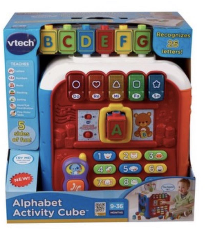 VTech Alphabet Activity Cube - 5 side Learning Cube, Babies & Kids ...