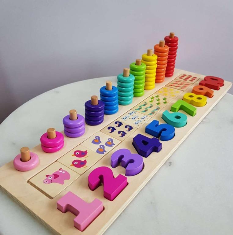 Wooden Stack & Count Learning Set, Hobbies & Toys, Toys & Games on ...