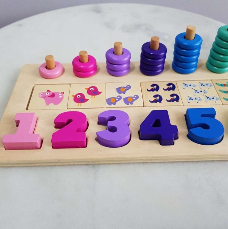 Wooden Stack & Count Learning Set, Hobbies & Toys, Toys & Games on ...