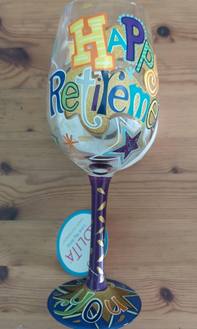 Beautiful Retirement Gift - Hand-painted Lolita 'Happy Retirement' Wine ...