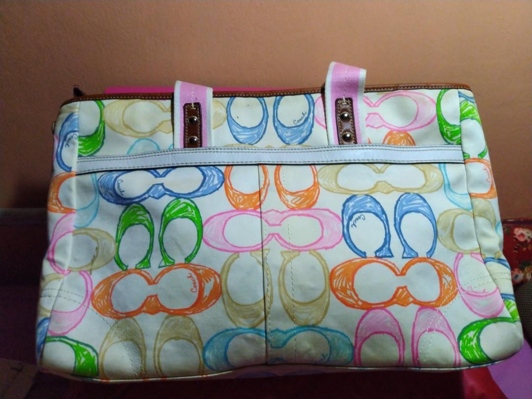 Coach signature multi-color pastel, Women's Fashion, Bags & Wallets ...