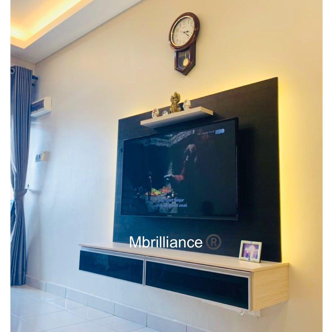 Custom made tv console feature wall, Furniture & Home Living, Furniture ...