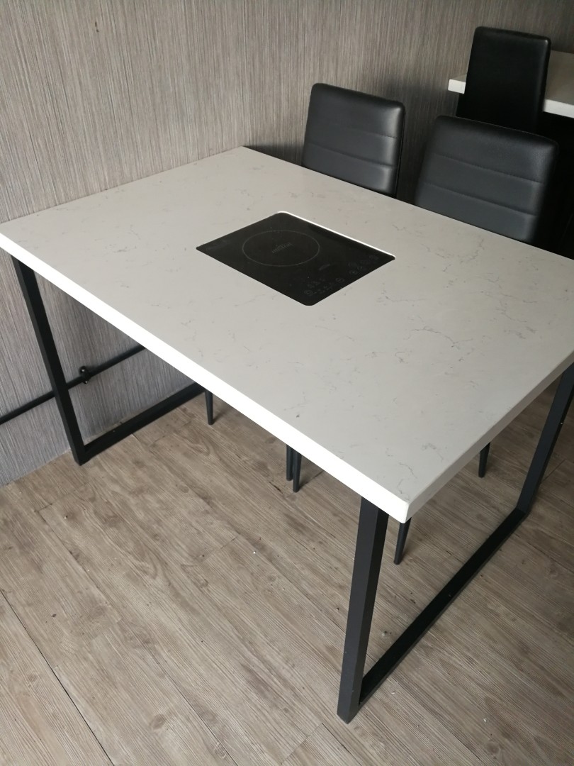 Steamboat Dining Table with mistral induction cooker, Furniture & Home ...