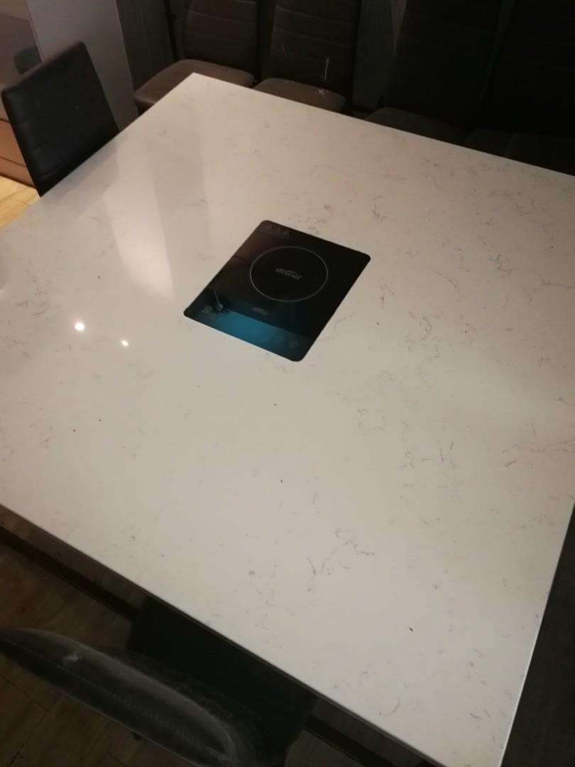 Steamboat Dining Table with mistral induction cooker, Furniture & Home ...