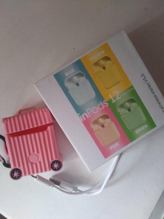 inPods 12 Wireless Earphones in Pastel Pink, Audio, Earphones on Carousell