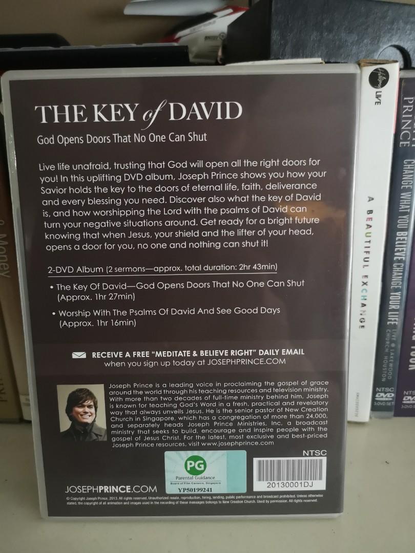 Joseph Prince DVD Sermon The Key of David, Music & Media, CDs, DVDs ...
