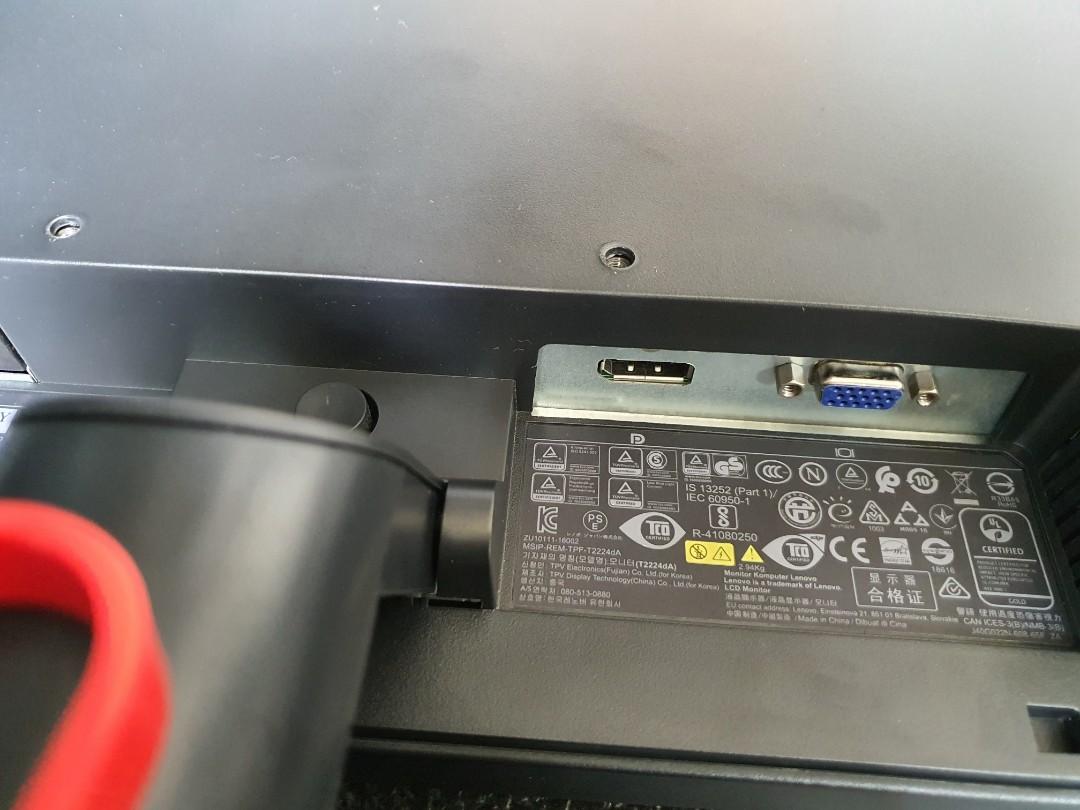 Lenovo Thinkvision T2224D 22 inch monitor, Computers & Tech, Parts ...