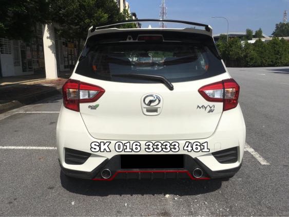 Myvi Rear Diffuser with 2 pcs dummy exhaust, Auto Accessories on Carousell