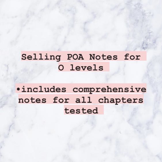 POA O level Notes [7087], Hobbies & Toys, Books & Magazines, Assessment ...